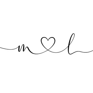 Custom Initials Heart Shape, Personalized Print, Birthday for Him Her ...