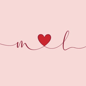 Custom Initials Heart Shape, Personalized Print, Birthday for Him Her ...