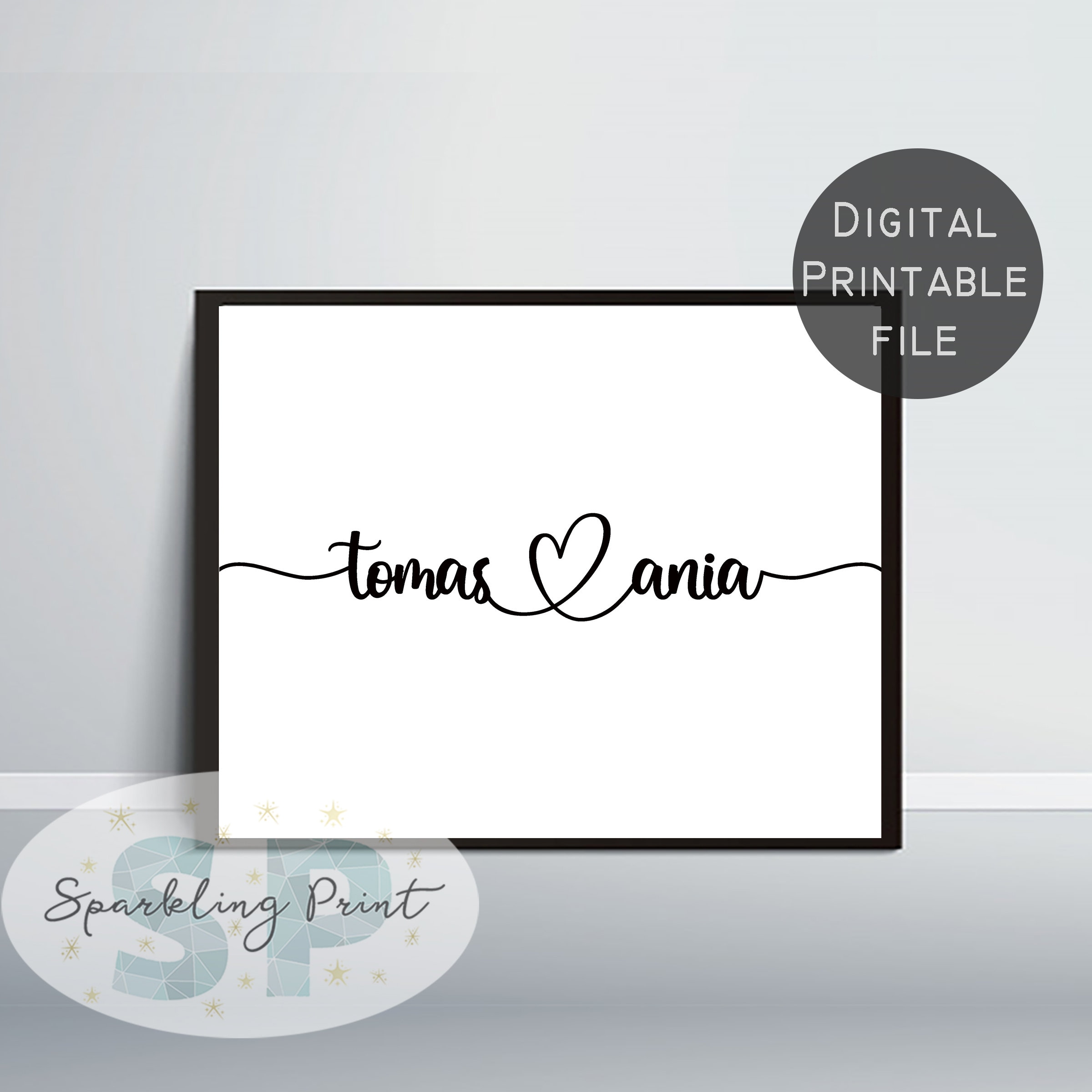 Custom Names Heart Shape Personalized Gift for him for her | Etsy