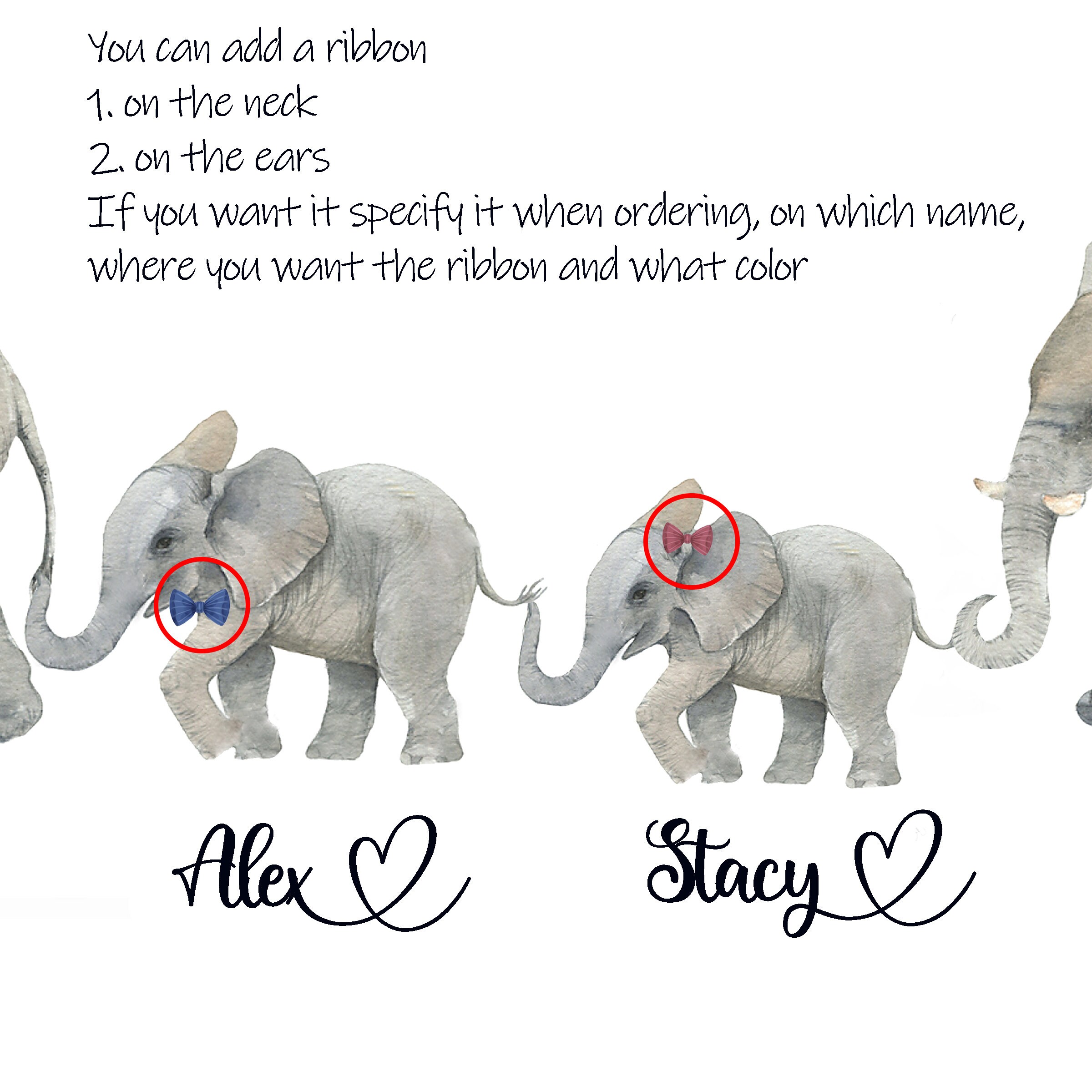 Elephant Family Custom Name Print, Personalized Family, Mother's Day ...
