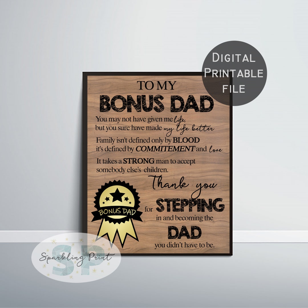 Stepfather Gift, Custom Stepdad Art Print, Personalized Wall Art ...