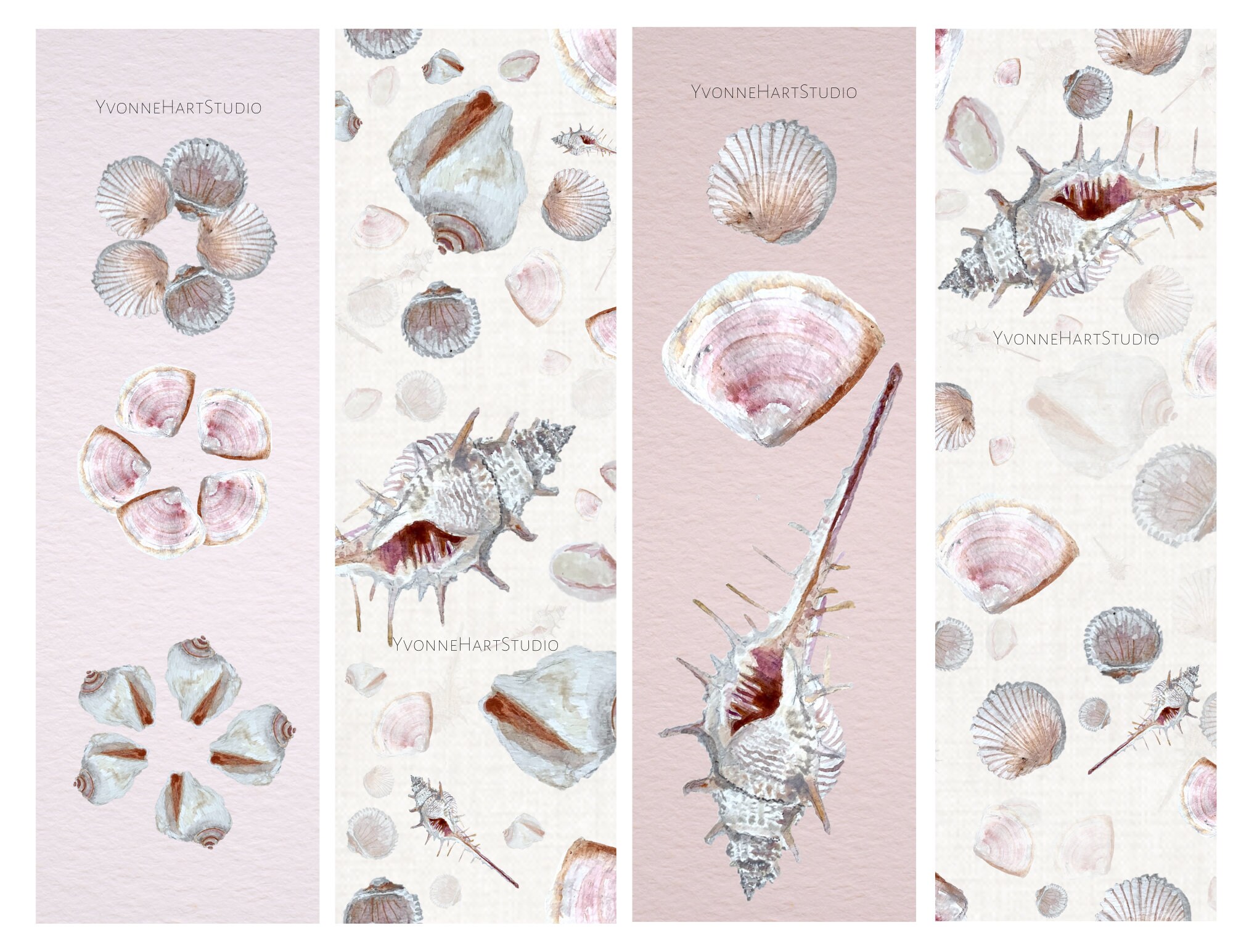 PRINTABLE Shell Bookmarks Seashells Ocean Beach Instant - Etsy Canada