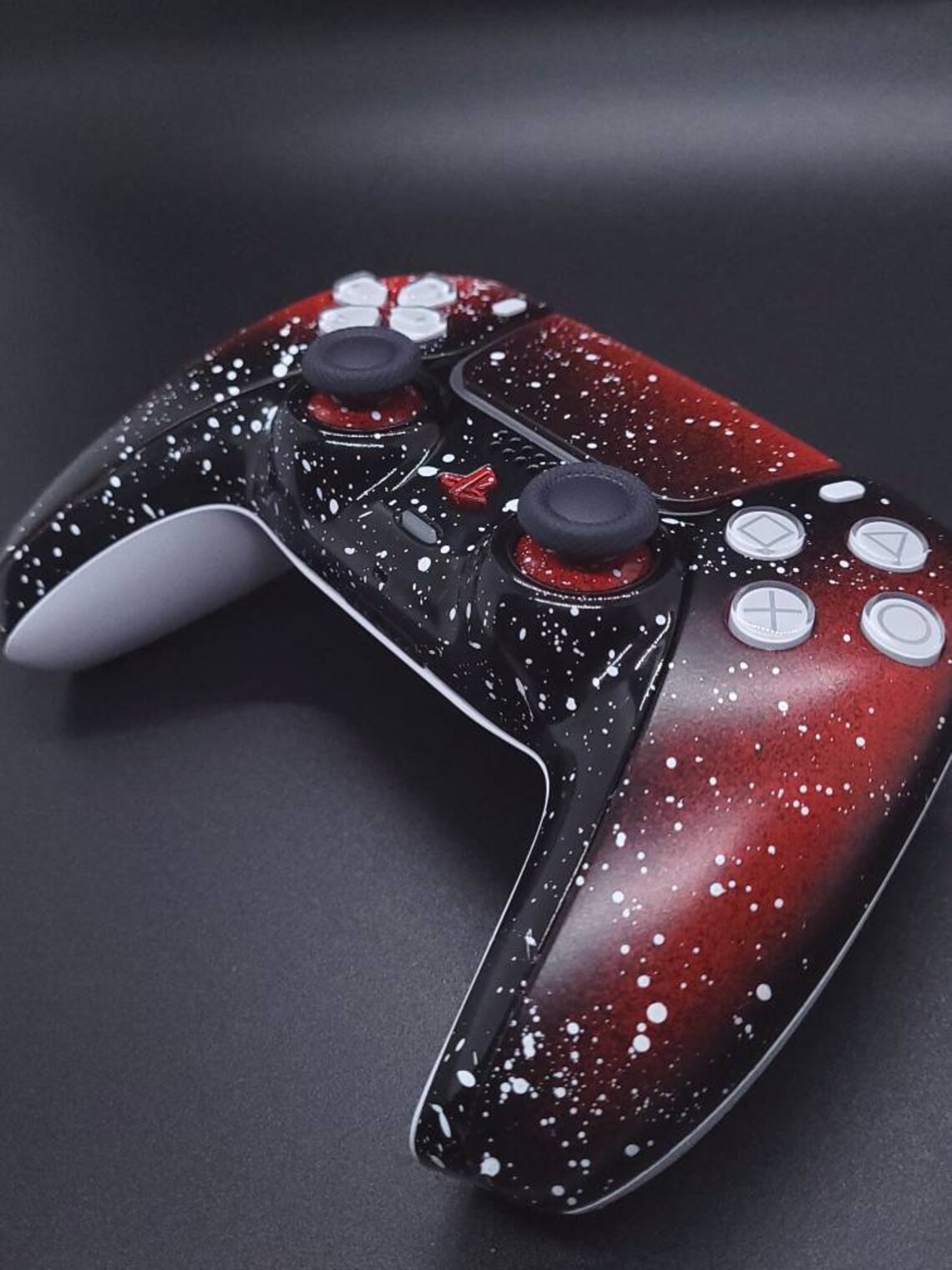 Custom Ps5 Controller with red black and white design by | Etsy