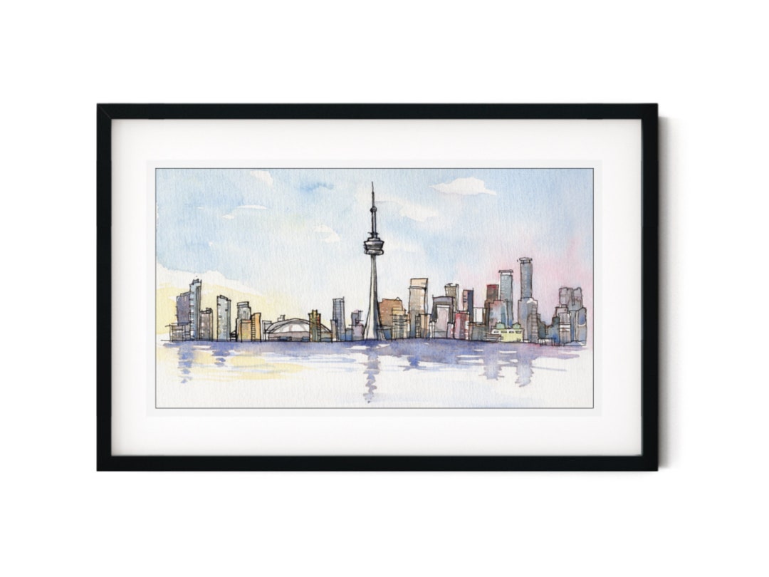Toronto Art, Toronto Skyline Watercolor Print, Toronto Architecture ...