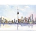 Toronto Art, Toronto Skyline Watercolor Print, Toronto Architecture ...