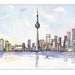 Toronto Art, Toronto Skyline Watercolor Print, Toronto Architecture ...