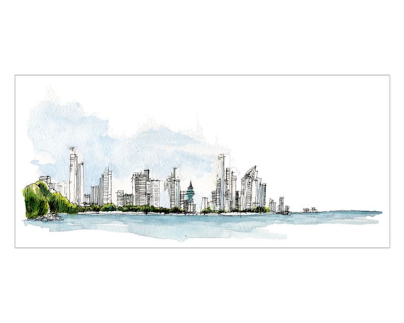 Panama City Watercolor Prints Panama Wall Art Panama City - Etsy