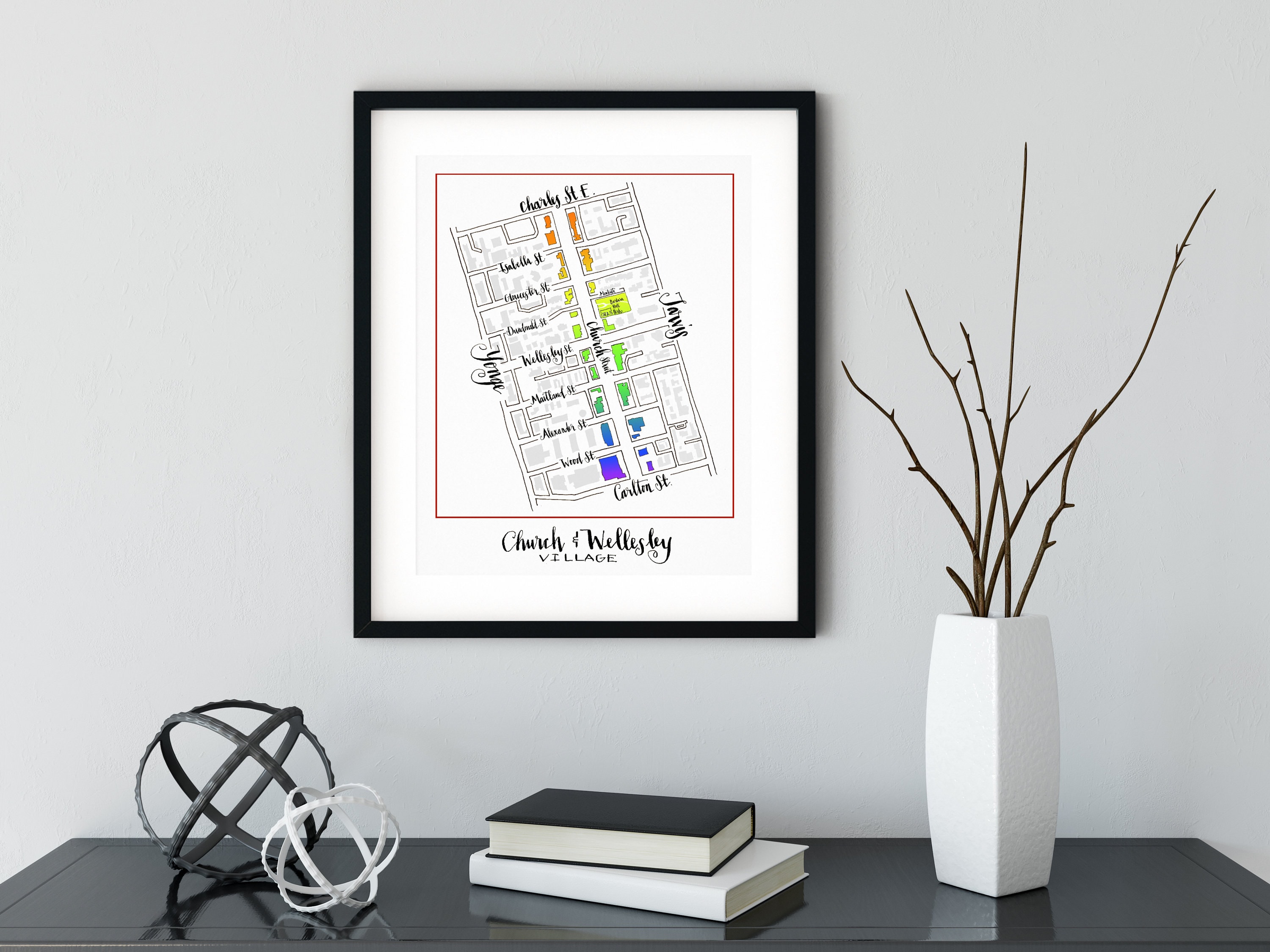 Toronto Church and Wellesley Neighbourhood Map Print, Gay Village Art ...