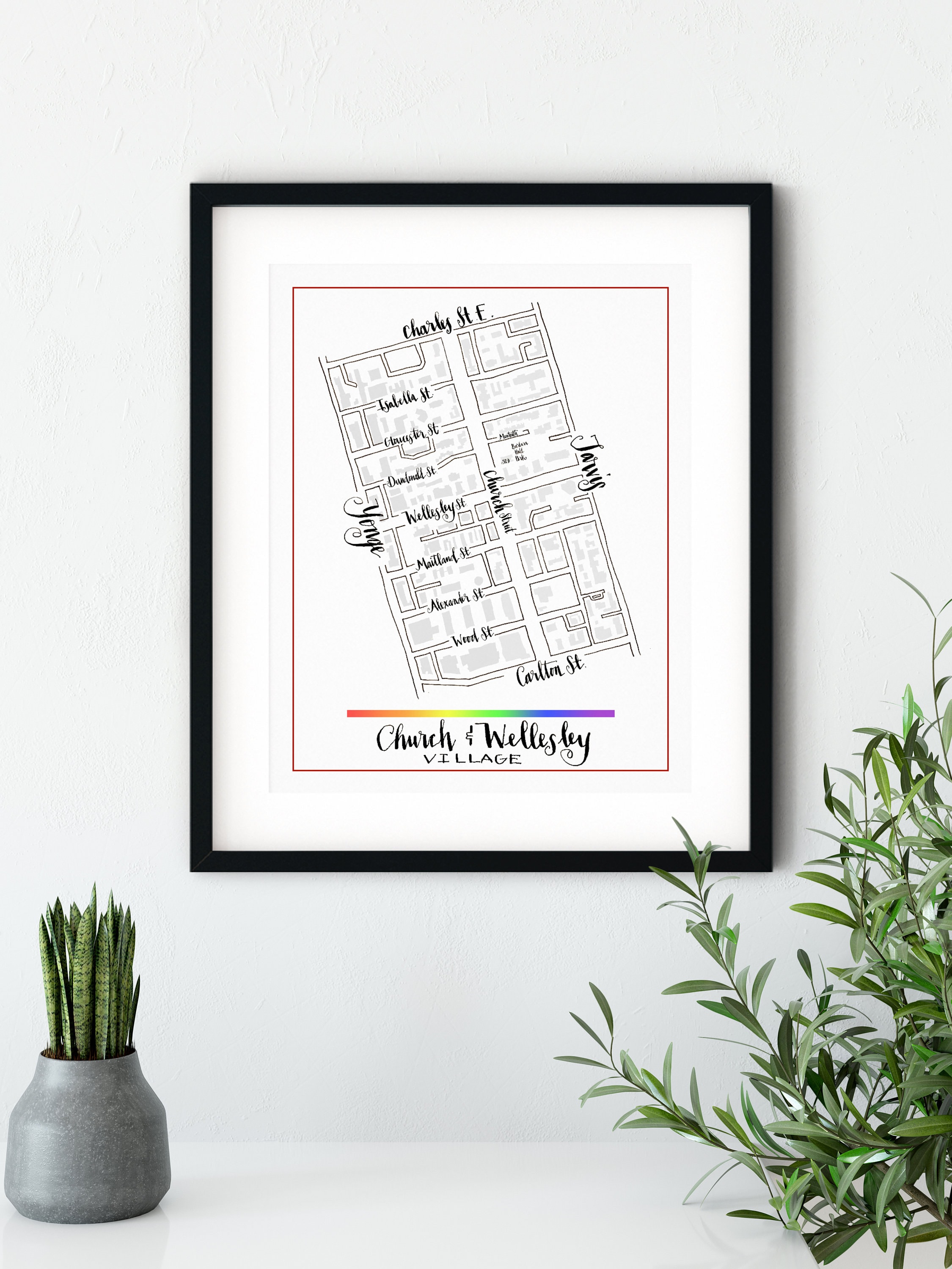 Toronto Church and Wellesley Neighbourhood Map Print, Gay Village Art ...