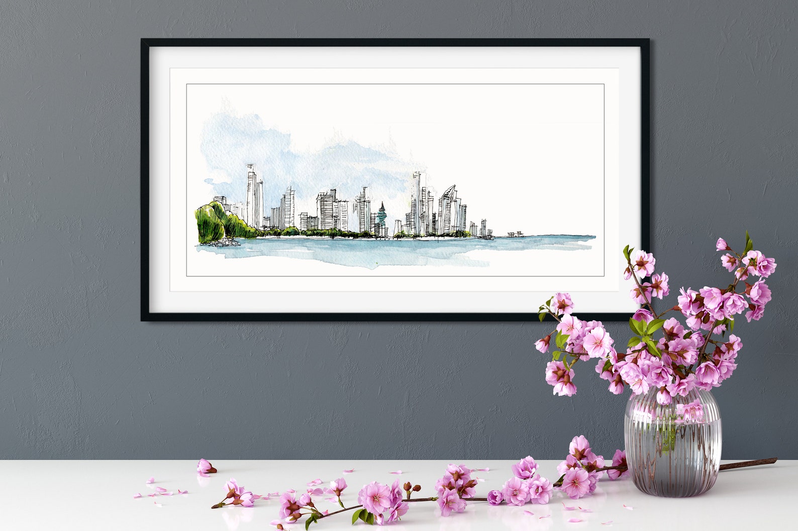 Panama City Watercolor Prints, Panama Wall Art, Panama City Skyline ...