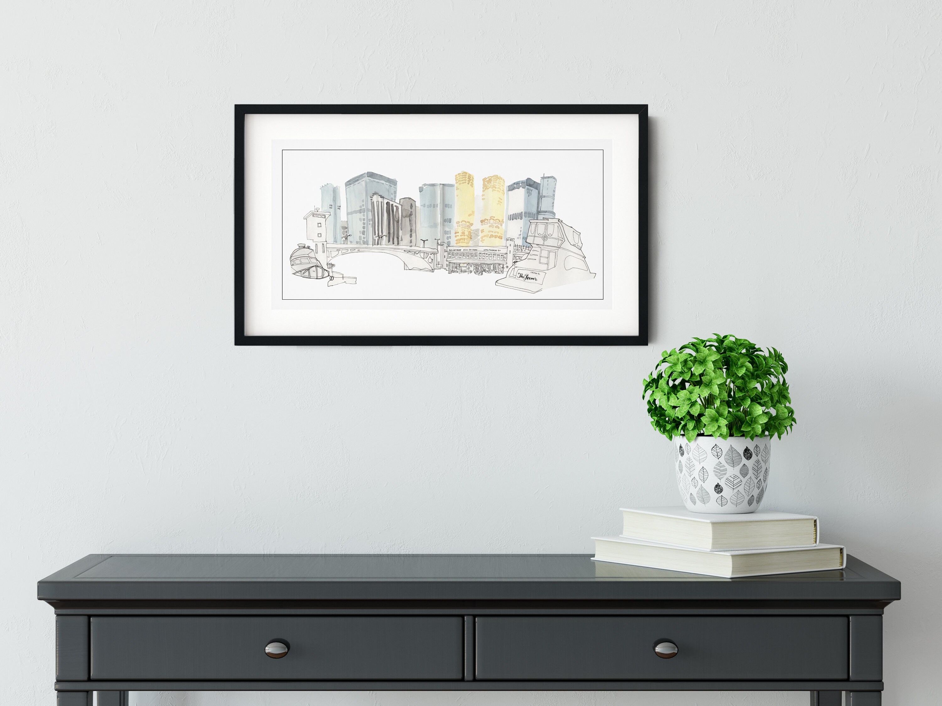 Chicago Skyline Wall Art, Chicago Illinois Cityscape Print, Downtown ...