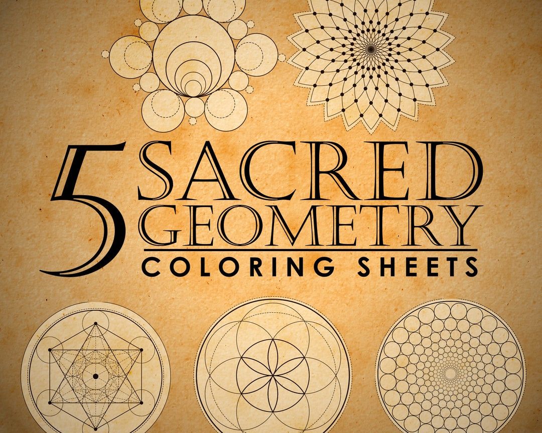 Sacred Geometry Coloring Sheets: Beautiful Fractals and Patterns in a ...