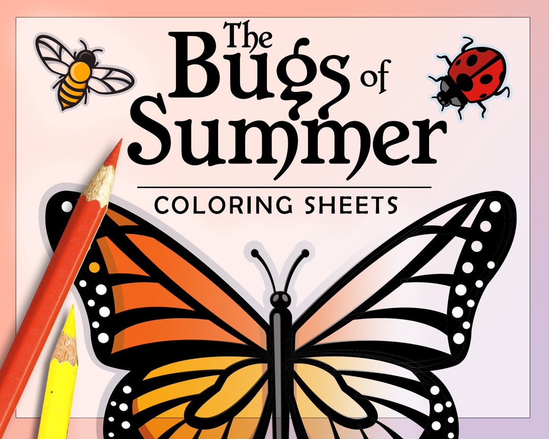 The Bugs of Summer! PDF Coloring Sheet - Etsy