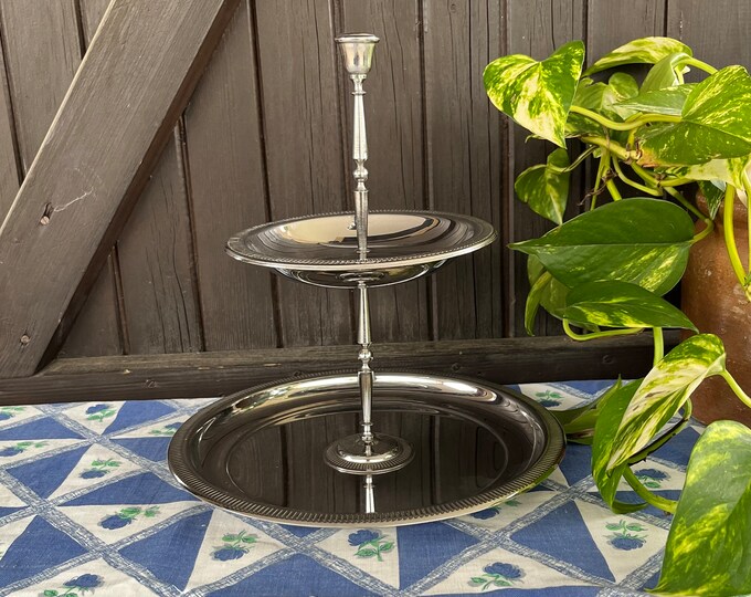 Jean Couzon Stainless Steel 18/10 Two Tier Cake Plate. Elegant French ...