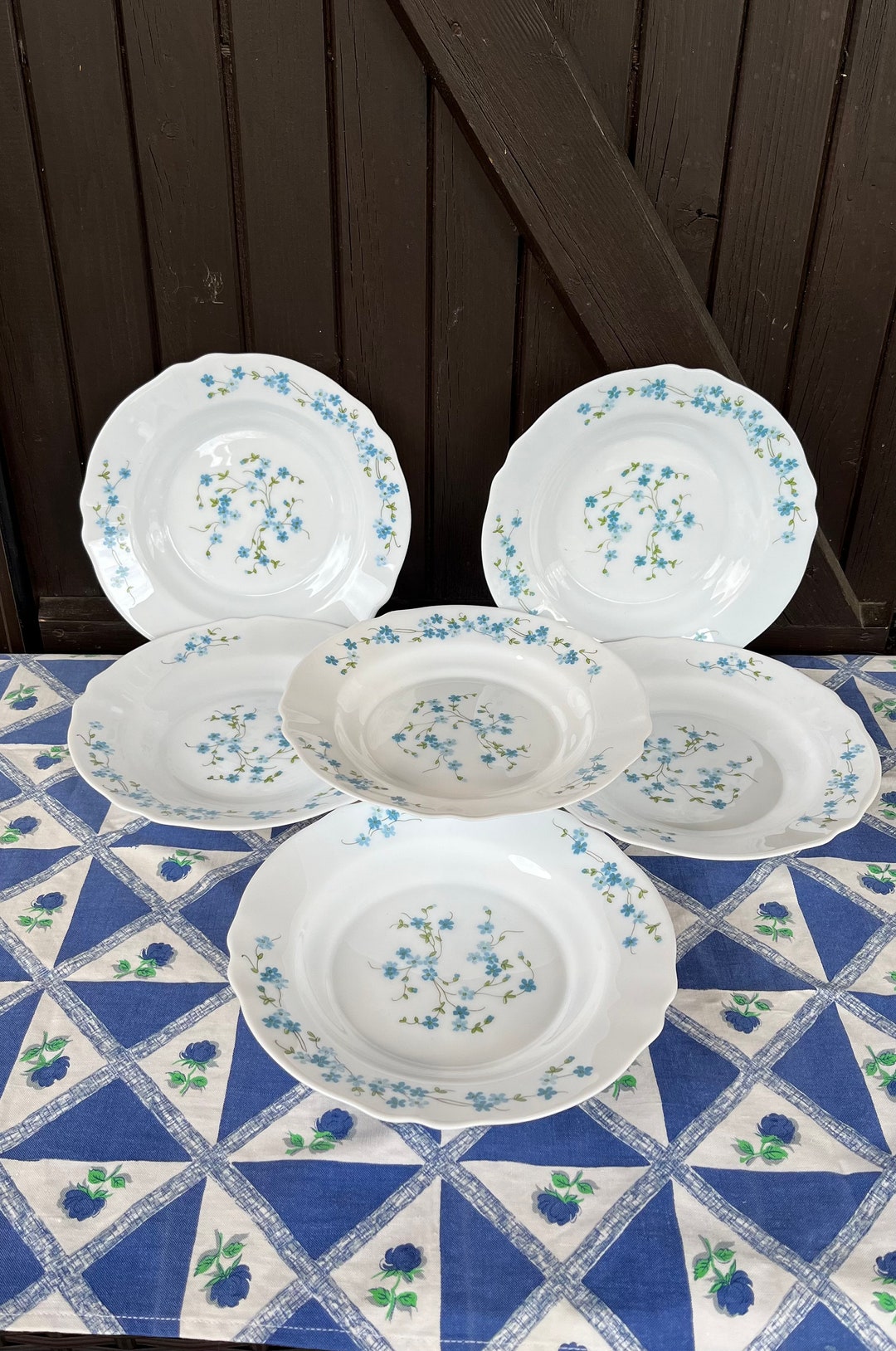 Set of 6 Vintage French Arcopal Hollow Plates, Soup, Pasta, Breakfast ...