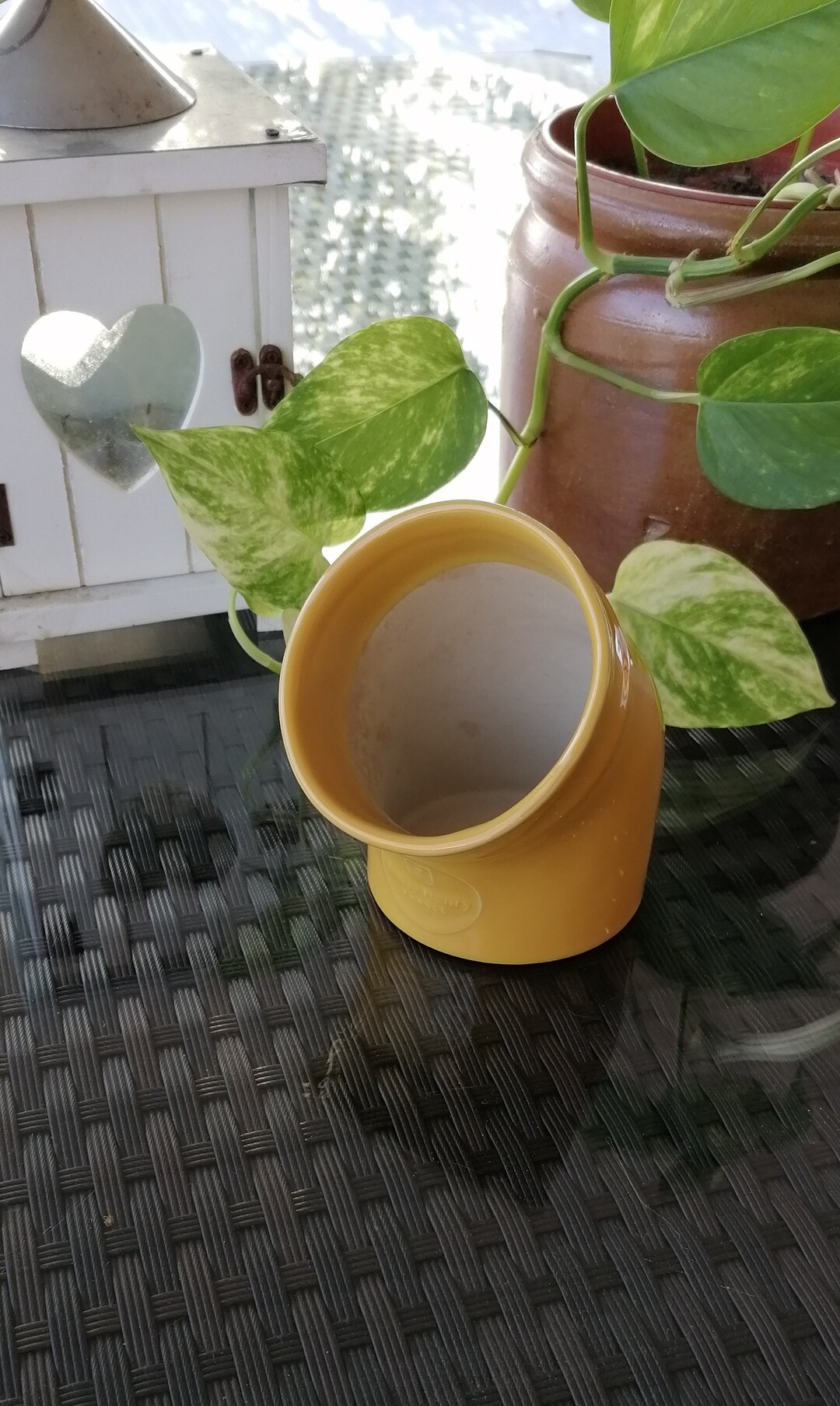 Vintage Ceramic Emile Henry Salt Pot. Glazed Salt Pot. Mustard Yellow ...