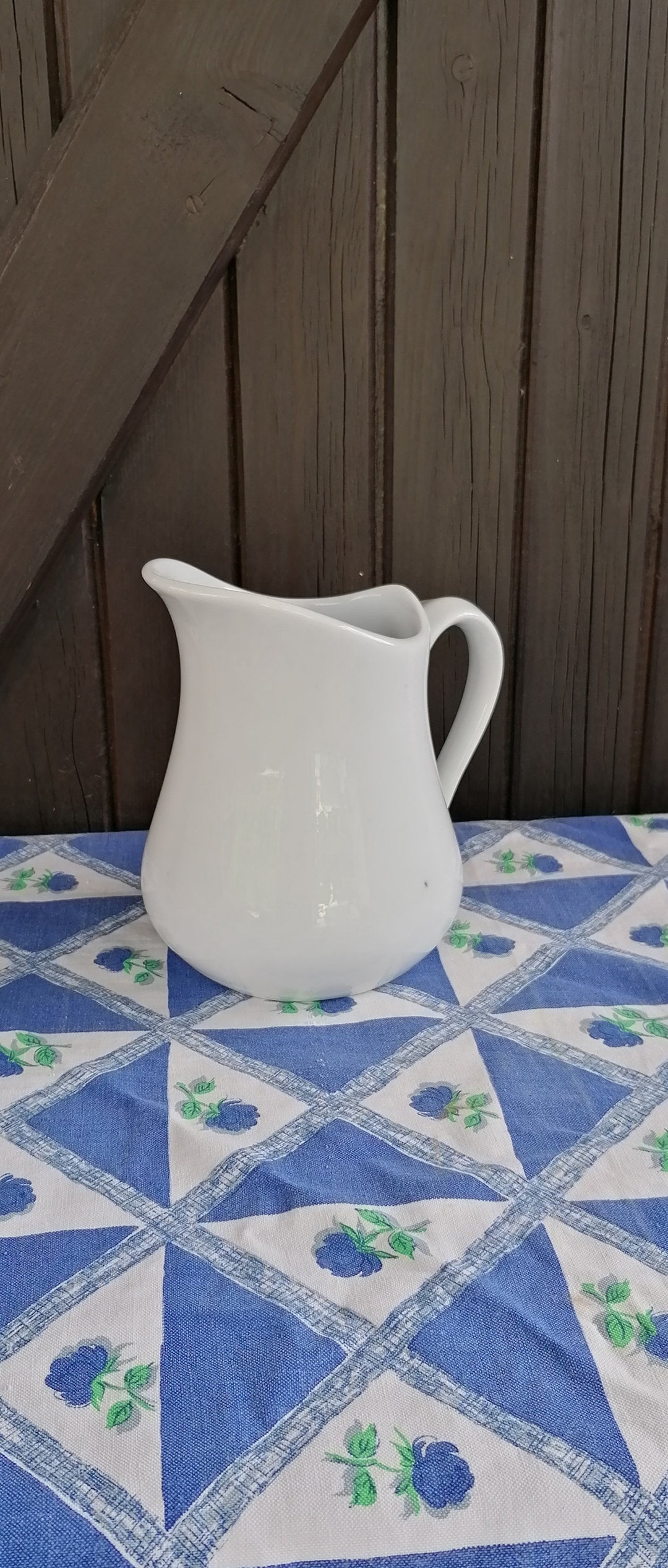 Vintage APILCO White Porcelain Pitcher: French Flower Jug, Creamer - Etsy