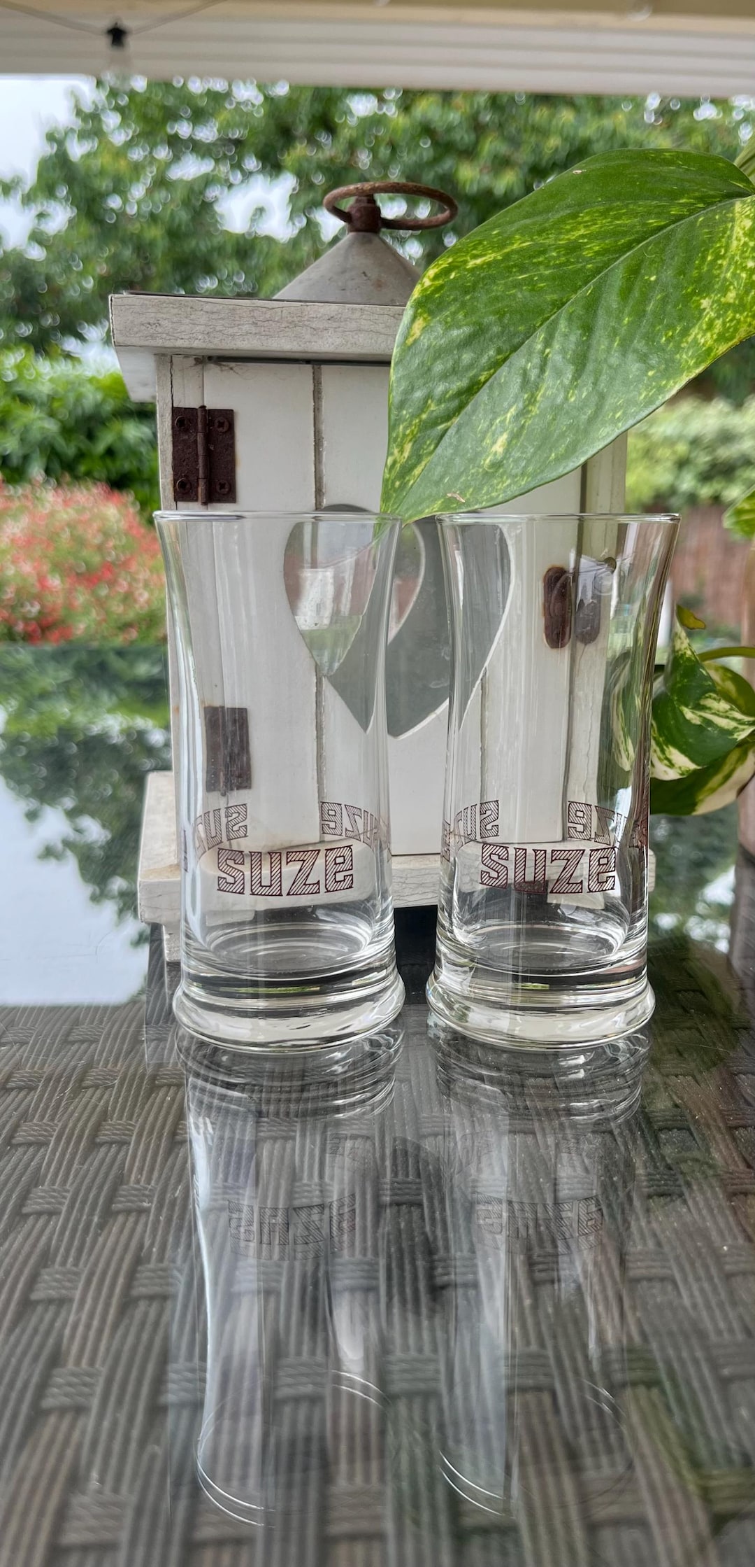 Vintage SUZE Branded Glass Set. Two Iconic Suze Glasses. French Barware ...