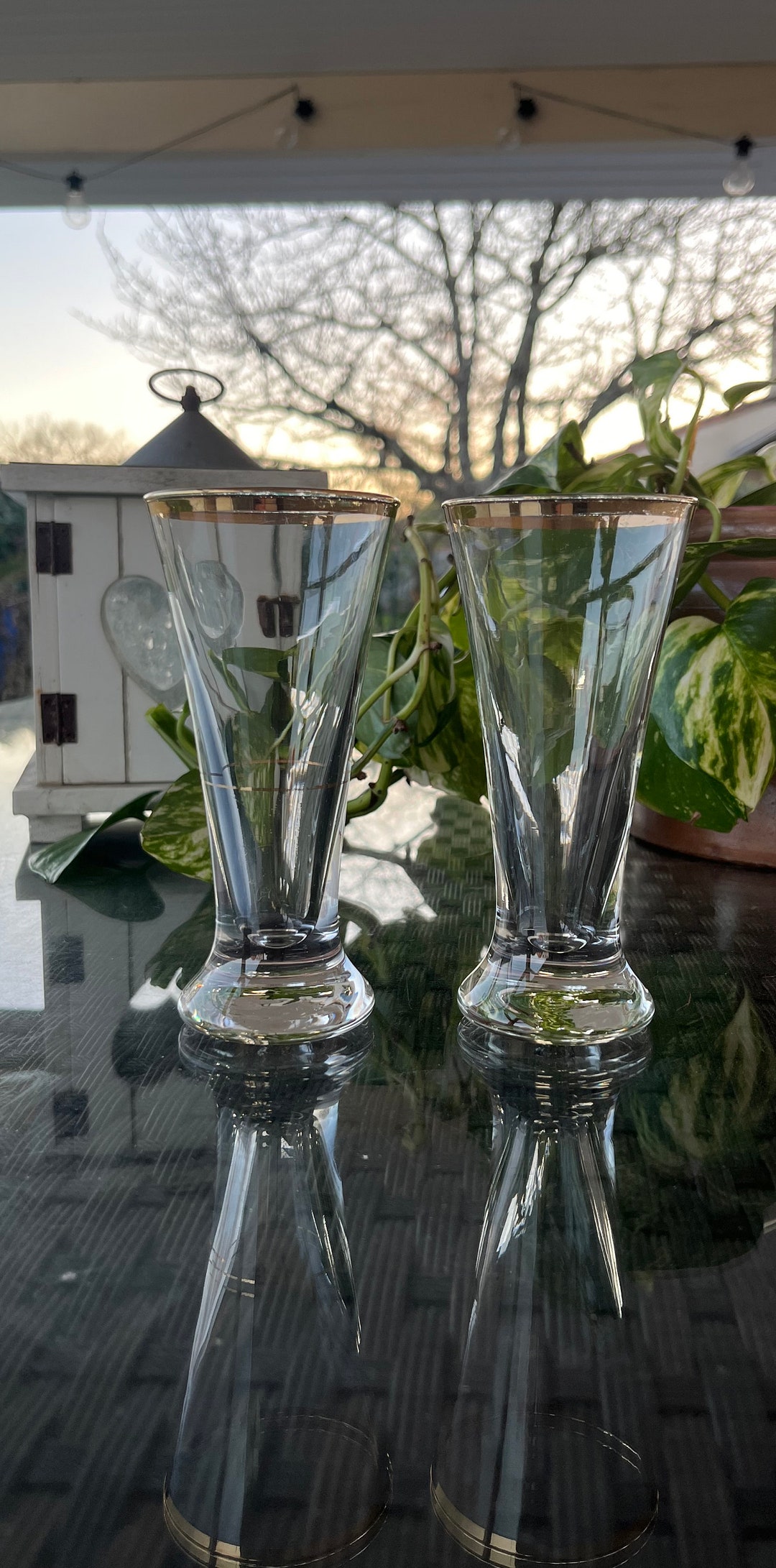 Two Antique Pastis, Ricard, Pernod Glasses With Gold Rims. Antique ...