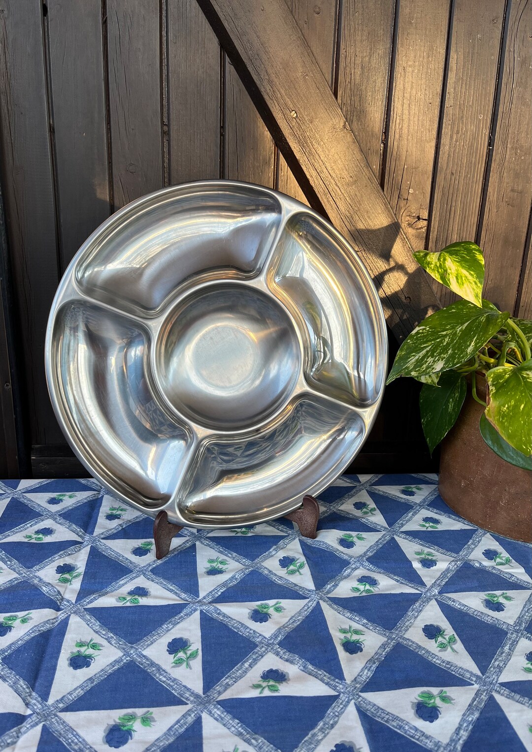 Vintage Jean Couzon Circular Stainless Steel 18/10 Appetiser Sectioned ...