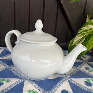 Apilco Small White Teapot. Tea for Two. French Drink Ware. Kitchen and ...