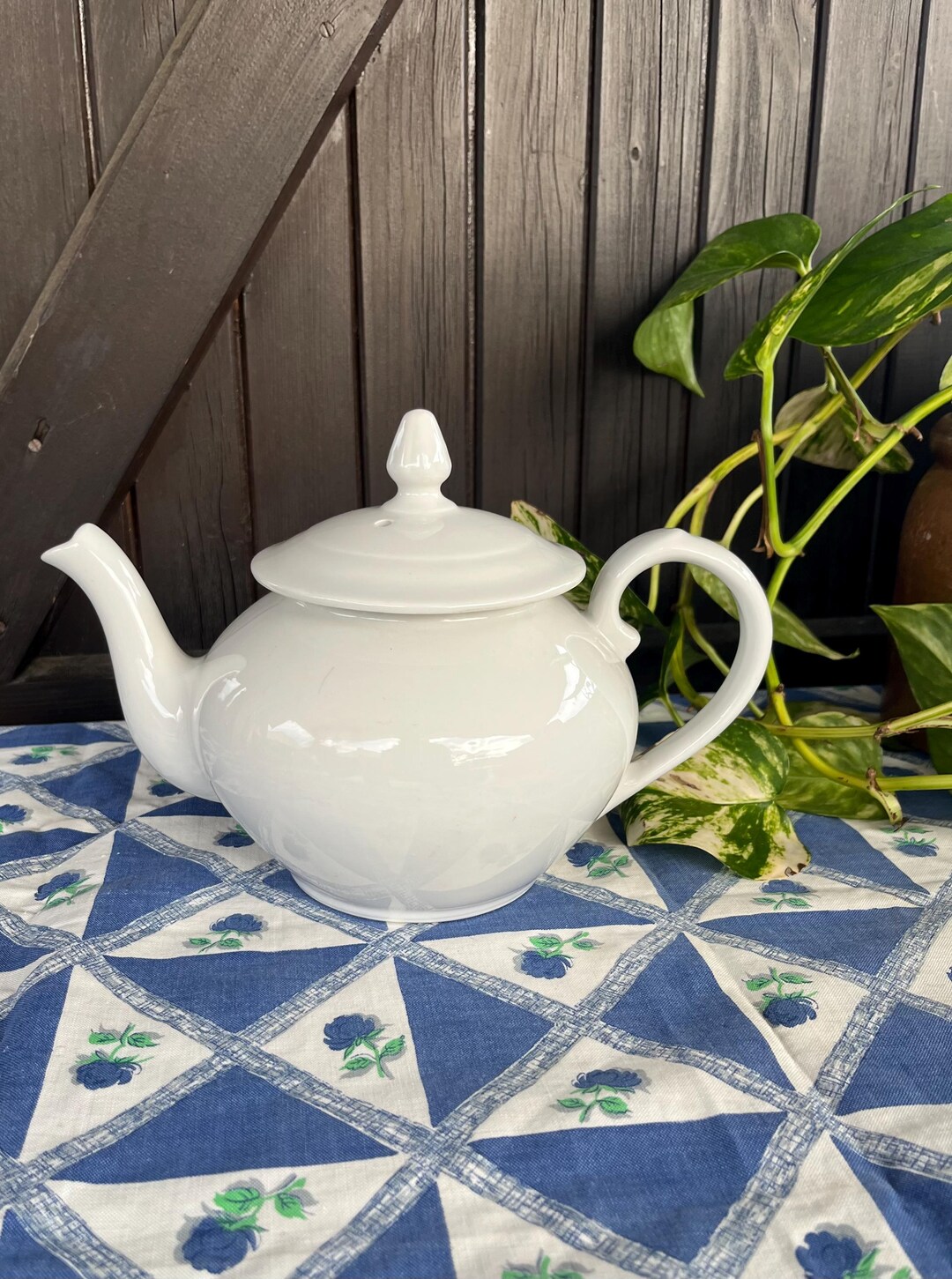 RESERVED APILCO Porcelain White Teapot. French Drink Ware. Kitchen and ...