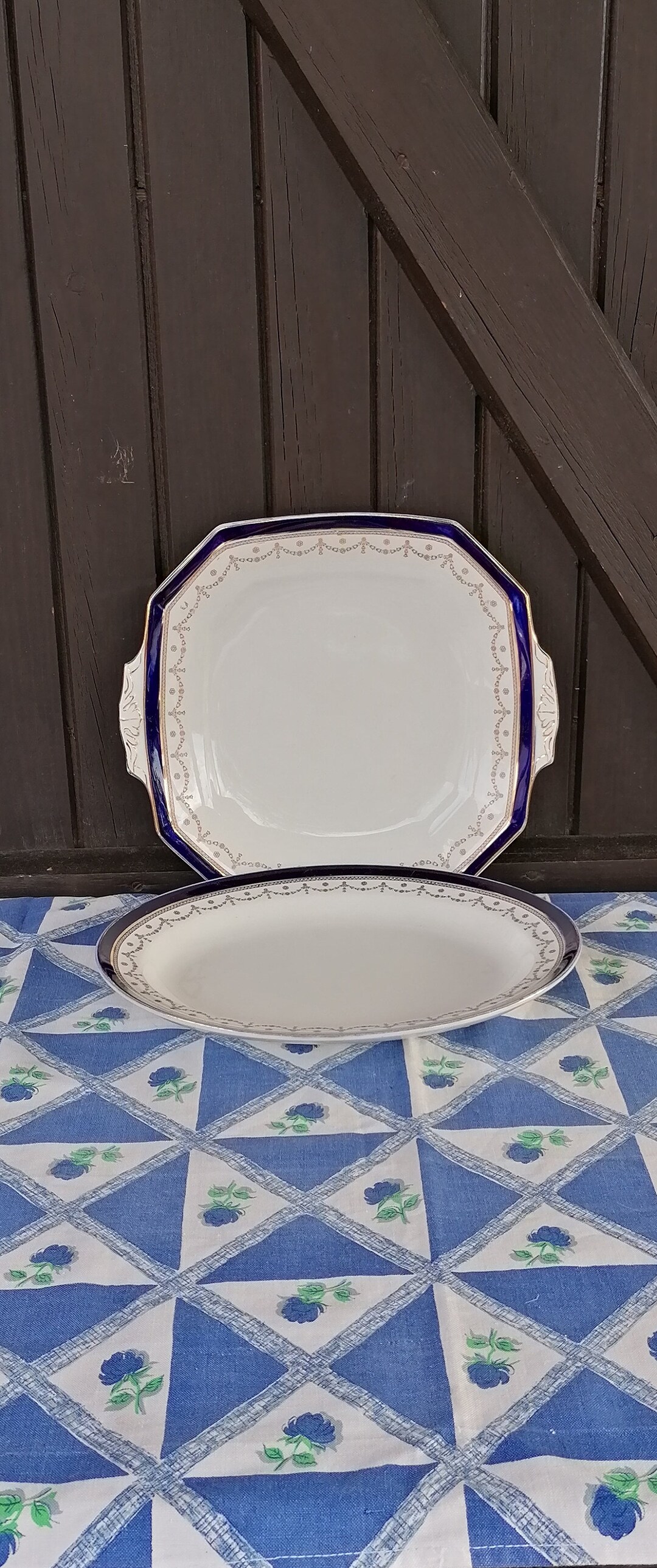 Antique Alfred Meakin Serving Plates. Bleu De Roi Design. Cobalt Blue ...