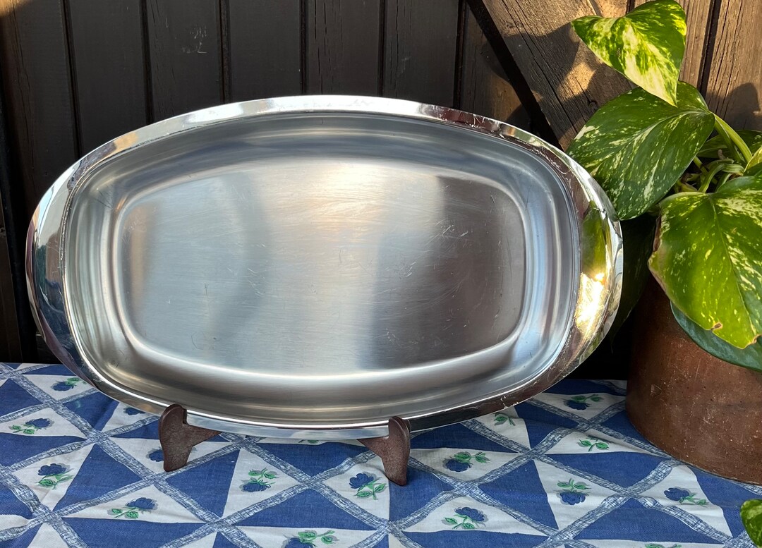 Vintage Letang & Remy Oval Stainless Steel 18/10 Serving Plate, Serving ...