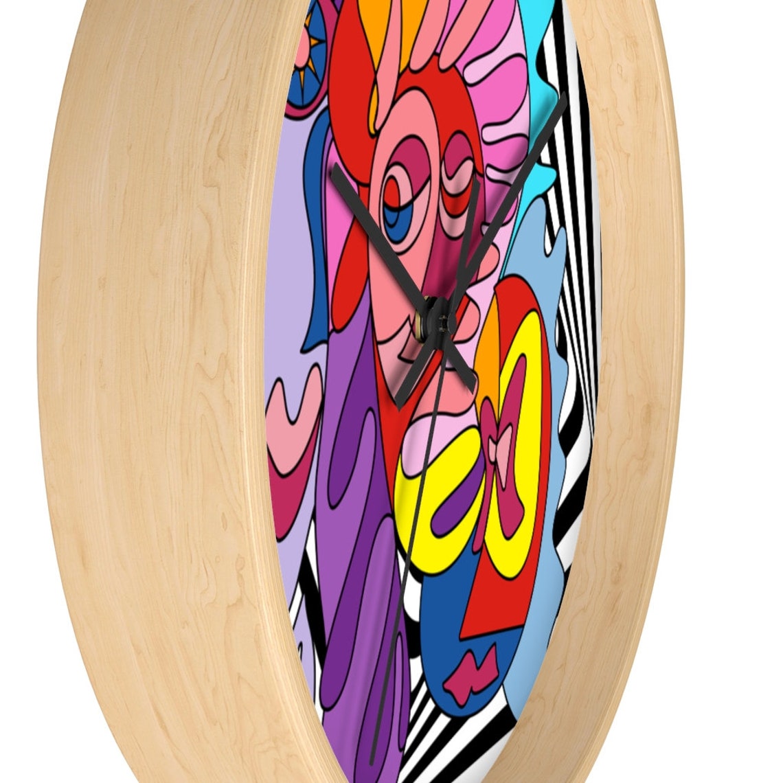 Abstract Wall Clock funky Clock Wall Clock Decor One of a - Etsy