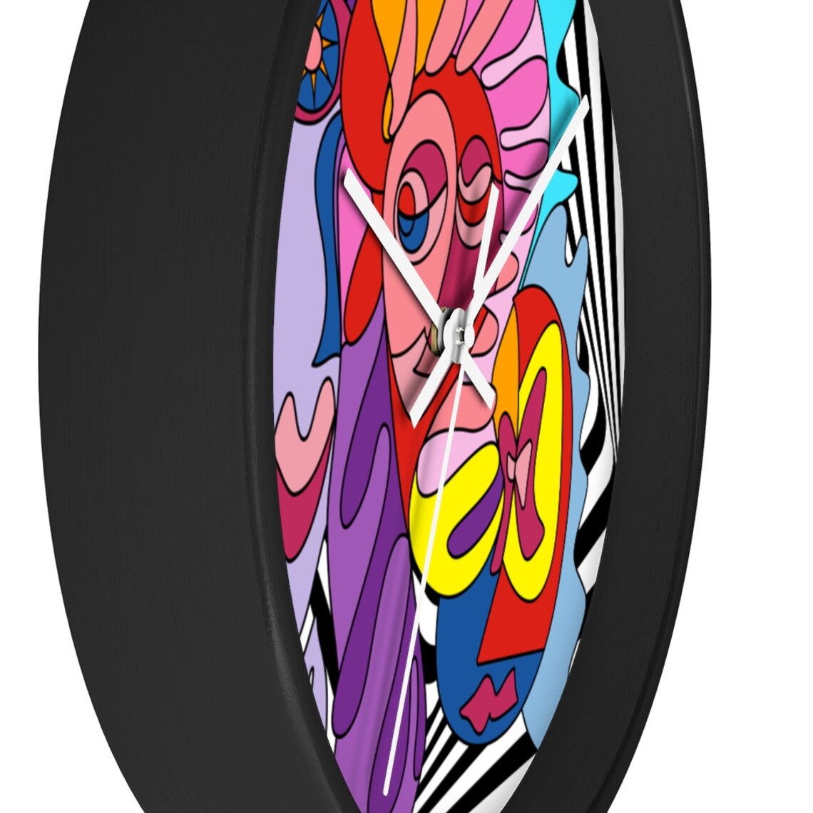 Abstract Wall Clock funky Clock Wall Clock Decor One of a | Etsy