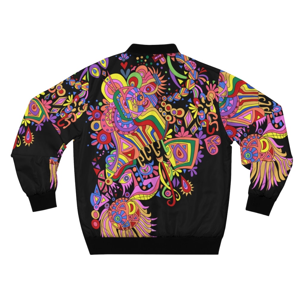 Black Art Abstract Bomber Jacket / Men Women Colorful Bomber Jackets ...