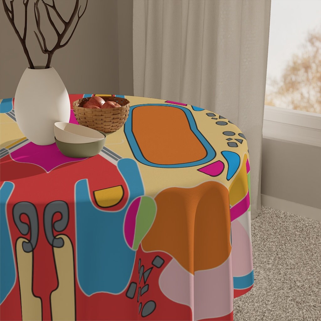 Retro Table Cloth Groovy Table Cloth RETRO 51x51 Inches - Etsy
