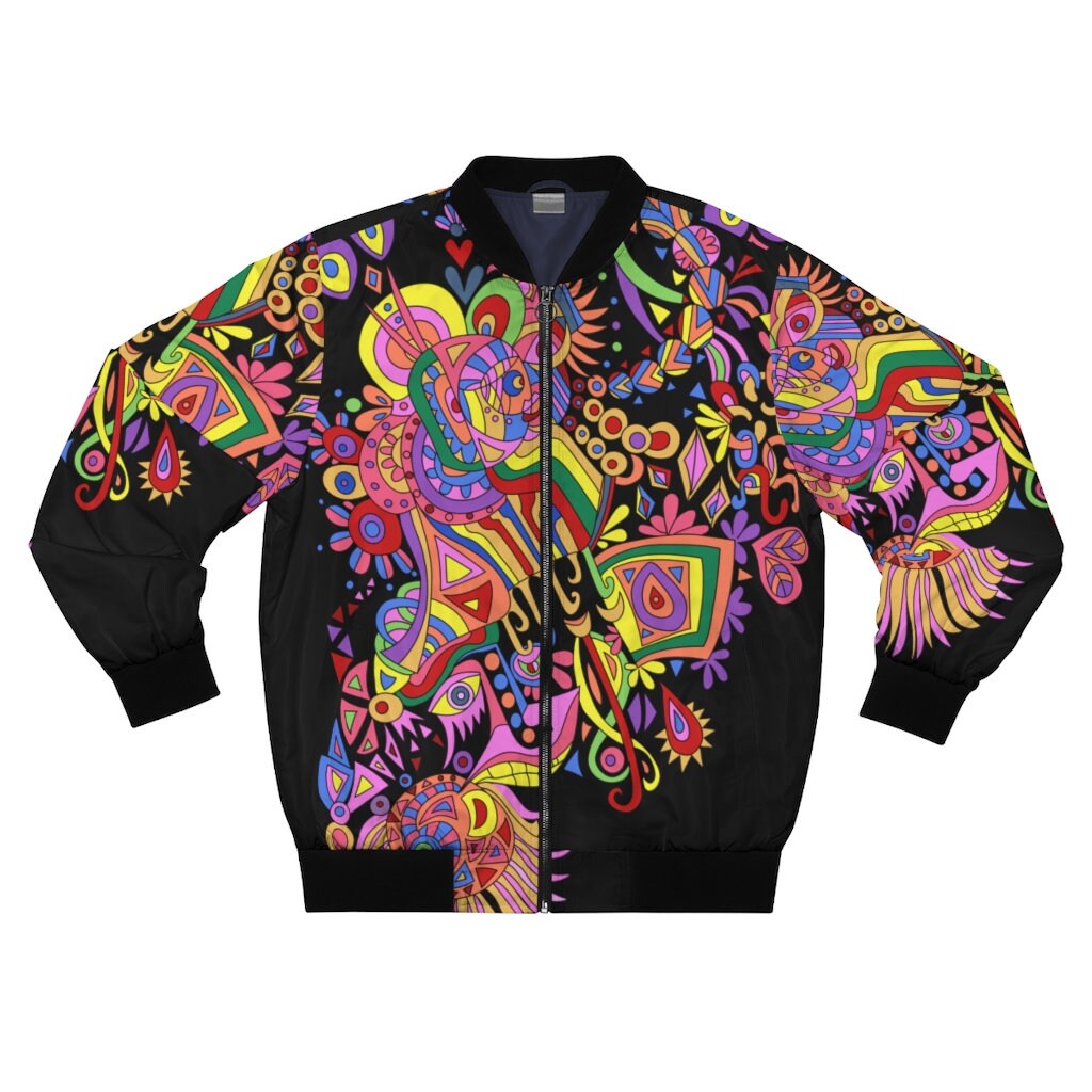 Black Art Abstract Bomber Jacket / Men Women Colorful Bomber Jackets ...
