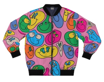 Smiley Bomber Jacket - Etsy
