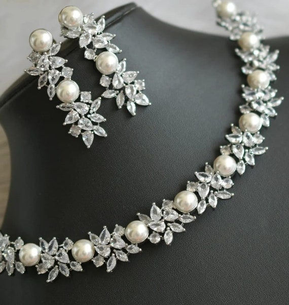Cz stone choker set store