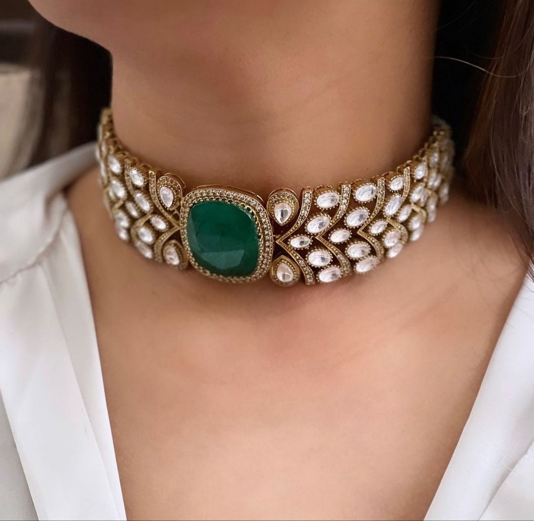 Emerald Gold Sabyasachi Victorian Choker Indian Jewelry Sabyasachi ...