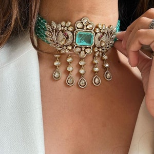 Mint Sea Green Doublet Victorian Necklace Sabyasachi Jewelry Kundan ...