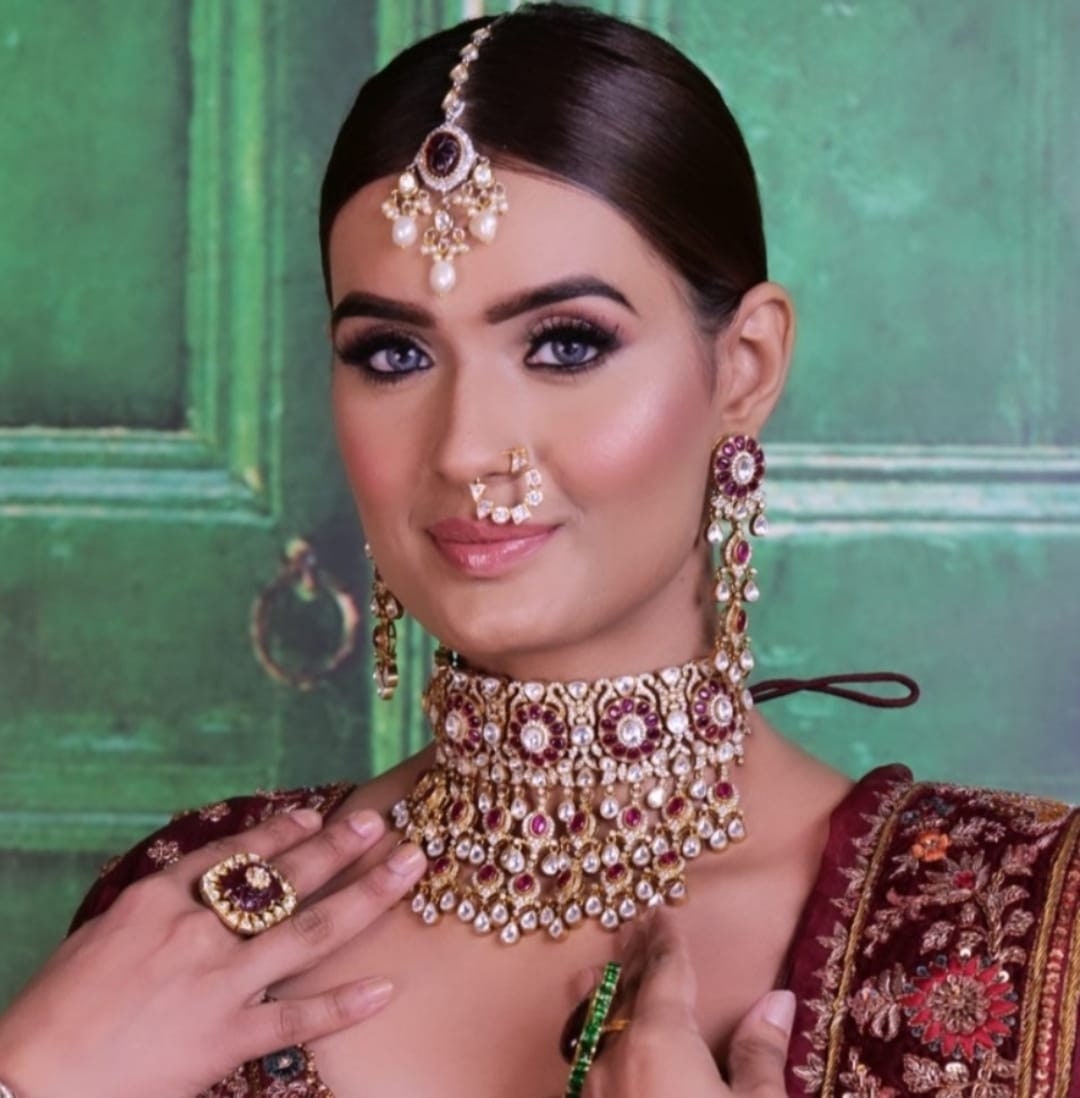 Ruby Red Stones Dull Gold Plated Kundan Polki Bridal Jewelry Setbridal ...