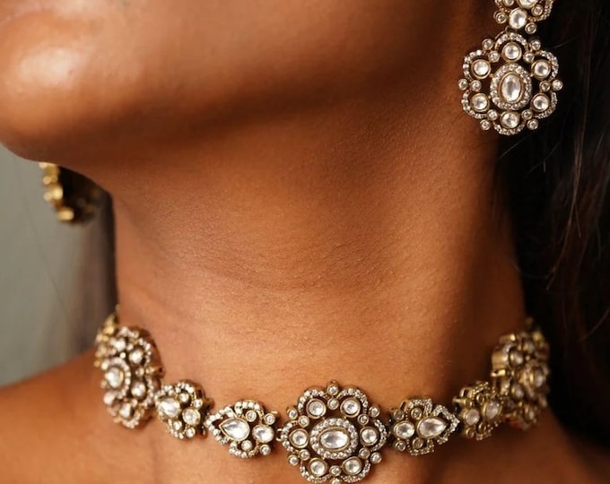 Delicate Fine Victorian Kundan Choker Indian Jewelry Indian Necklace ...