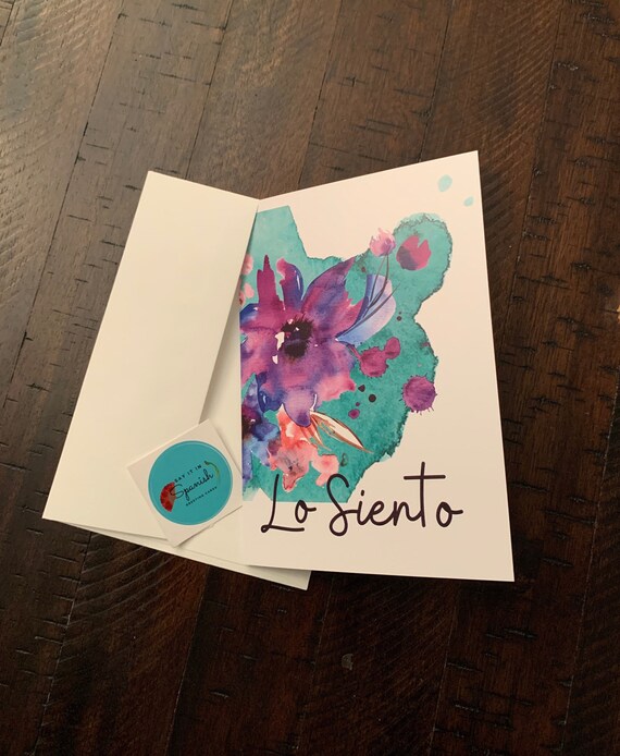 Lo Siento / I'm Sorry Spanish Greeting Card Custom - Etsy