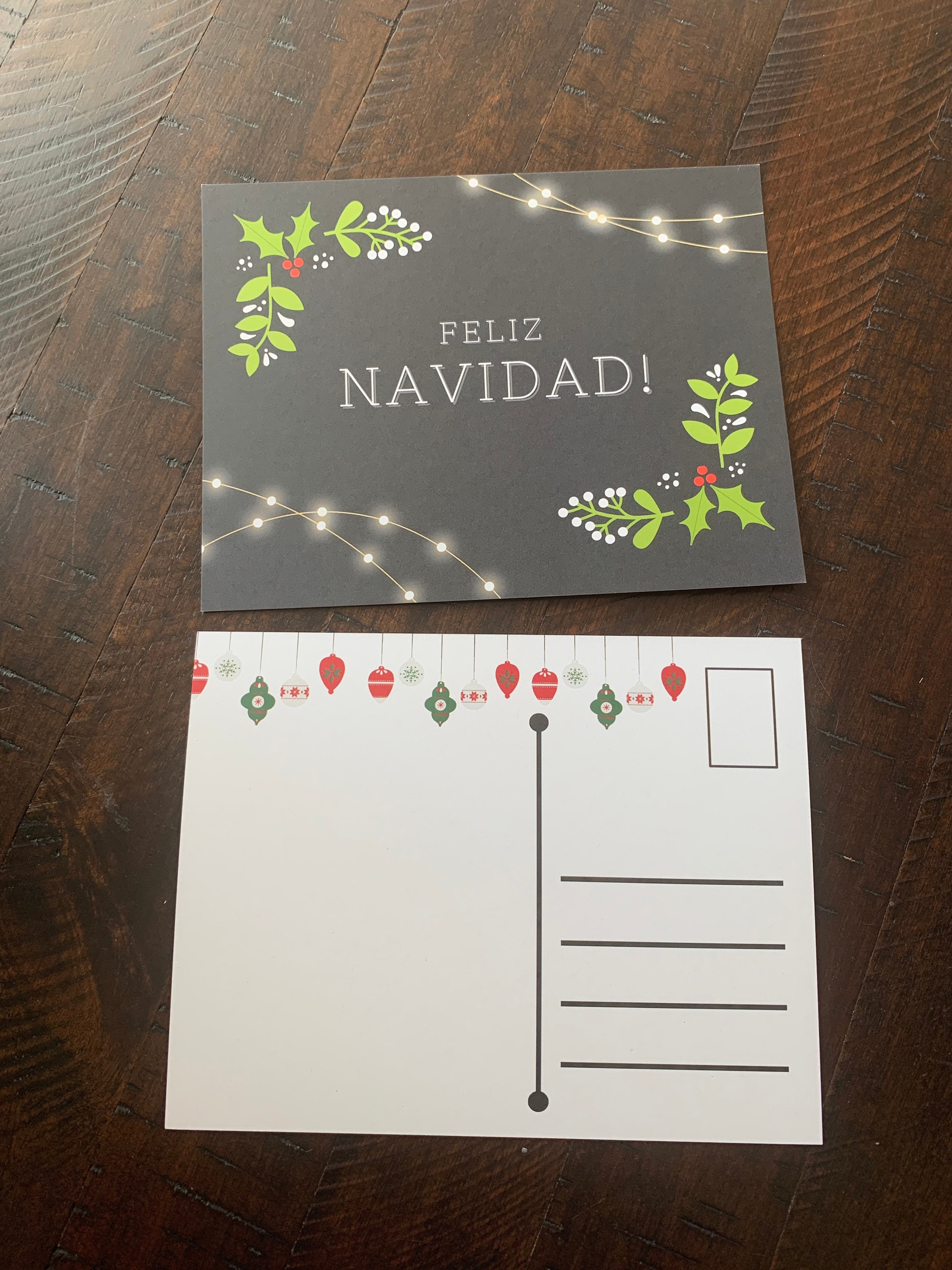 Feliz Navidad / Merry Christmas Spanish Greeting Postcard 5x7 With ...