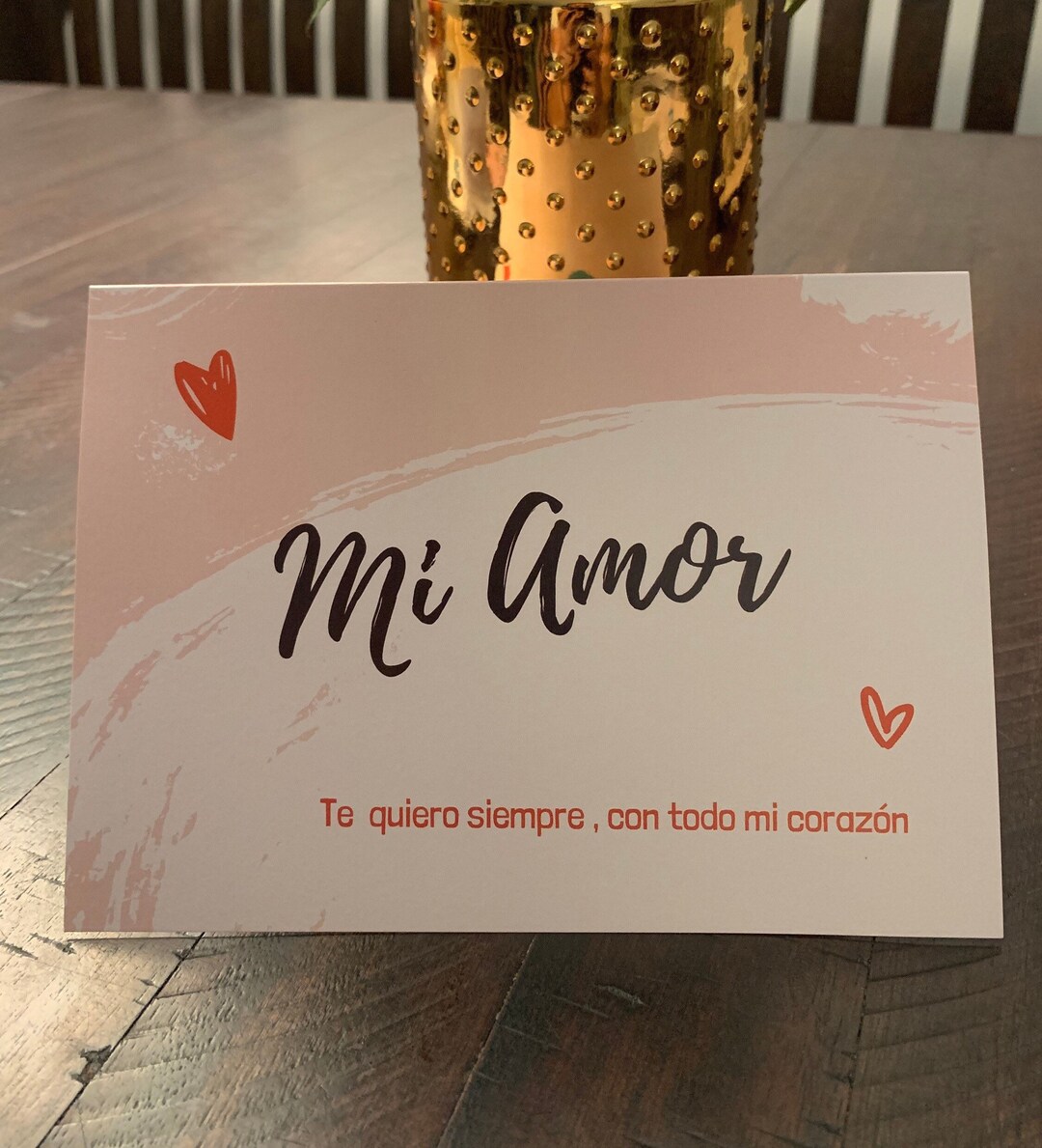 Mi Amor /my Love Spanish Greeting Card 5x7 W/ Envelope and Sticker ...