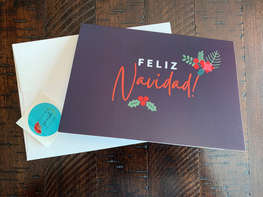 Feliz Navidad / Merry Christmas Spanish Christmas Greeting Card Custom ...