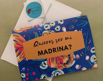 SPANISH Godmother Madrina Proposal Card Madrina Card Quieres Ser Mi ...