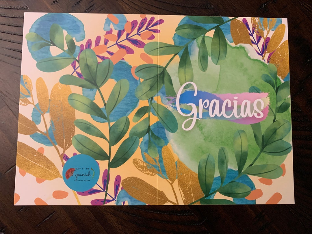 Gracias / Thank You - Spanish Greeting Card - Custom Made - 5x7" With ...