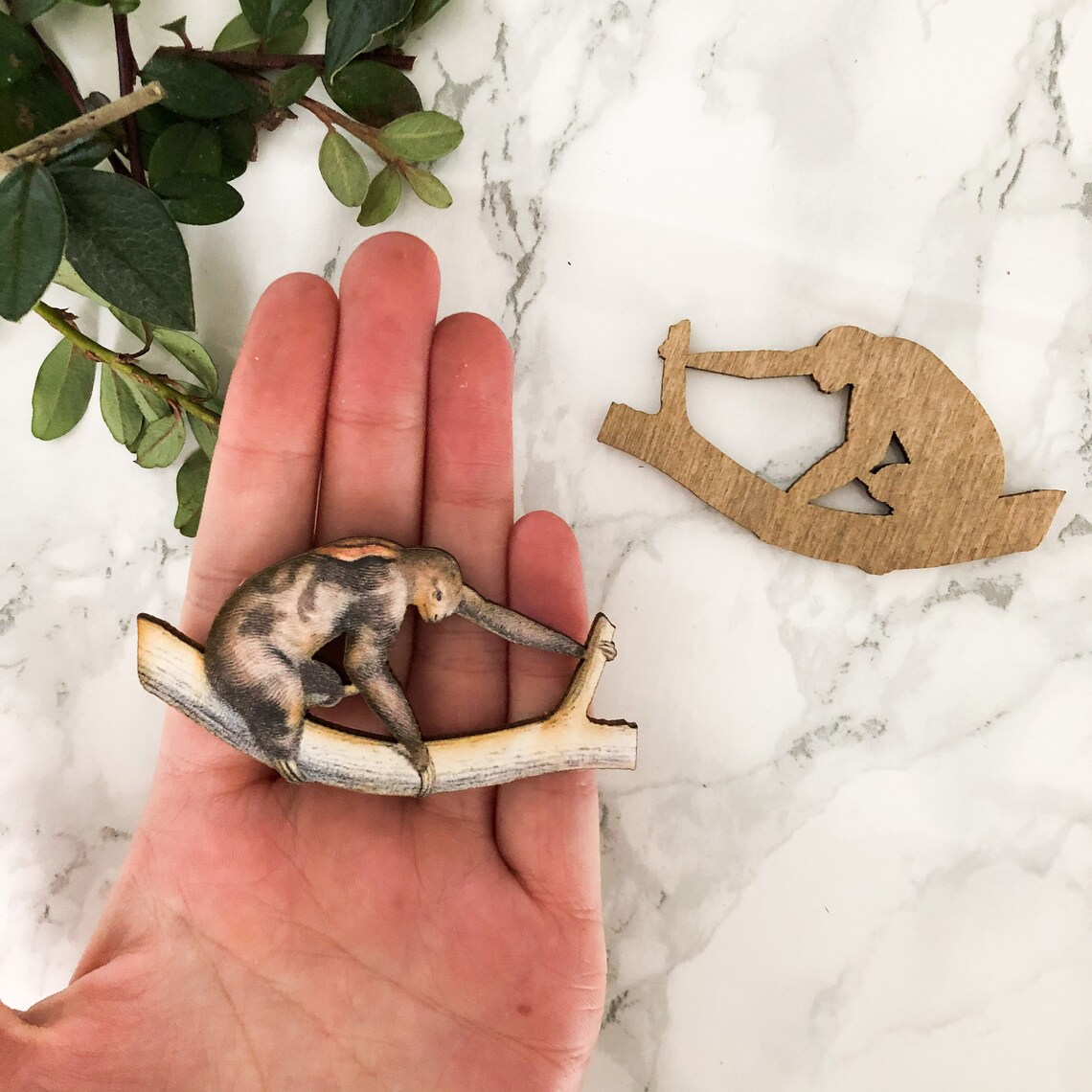 Cute Sloth wooden cutout for crafting and jewellery making. | Etsy