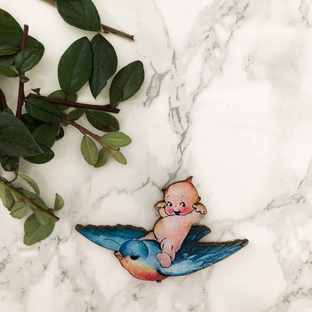 Kewpie on a Bird. Wooden Cutout for Crafting and Jewellery Making. - Etsy