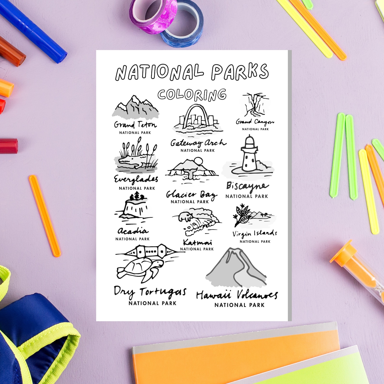 National Parks Coloring Page NPS Color Sheet for Kids Activities ...