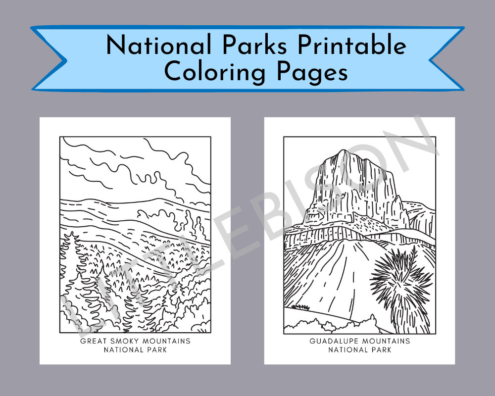 Outdoor National Parks of the USA Coloring Pages Travel 26 Printable ...
