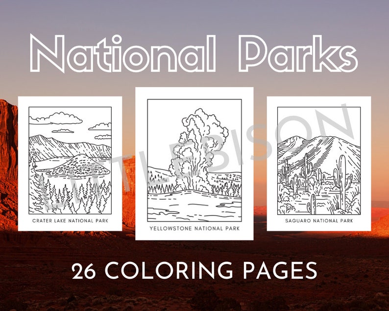 Outdoor National Parks of the USA Coloring Pages Travel 26 Printable ...